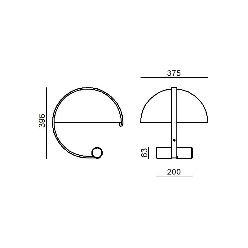 Meta Table Lamp Stilnovo structure and cylindrical base in metal and ...