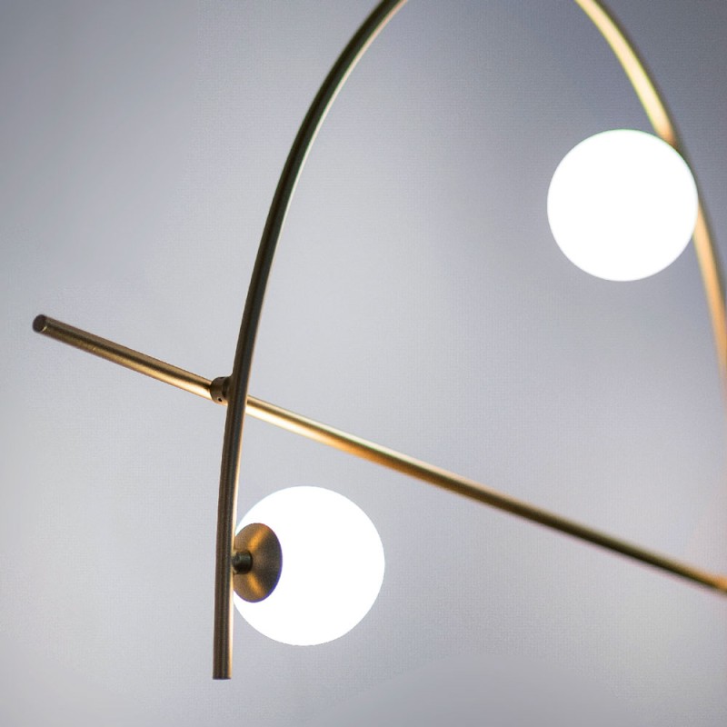 Lampe à Suspension Freedom Structure en acier Vivid et diffuseurs en verre