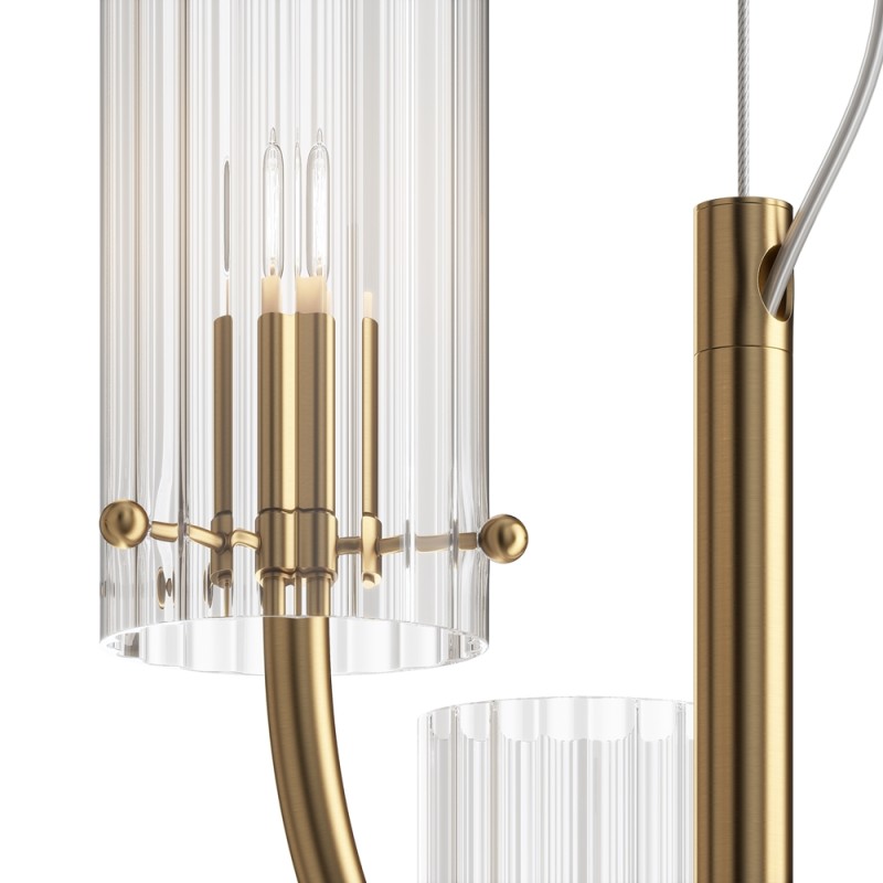 Arco 3 light Maytoni pendant lamp in metal and glass / Vellini diffusers