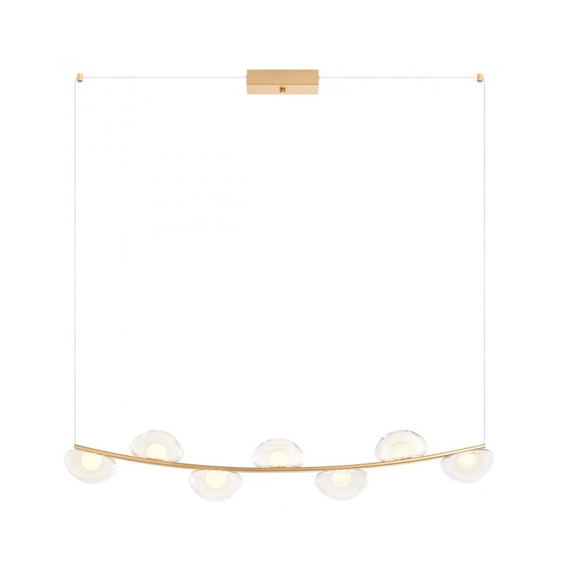 Sinclair L 112.5 cm Redo Group pendant lamp in metal and glass diffuser